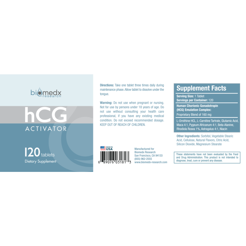 HCG Diet HCG Активатор 120 подезични таблетки | BiomedX Цена