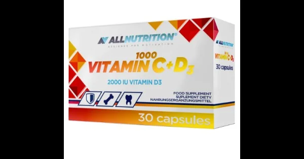 Витамин C 1000 + D3 30 капсули | Allnutrition