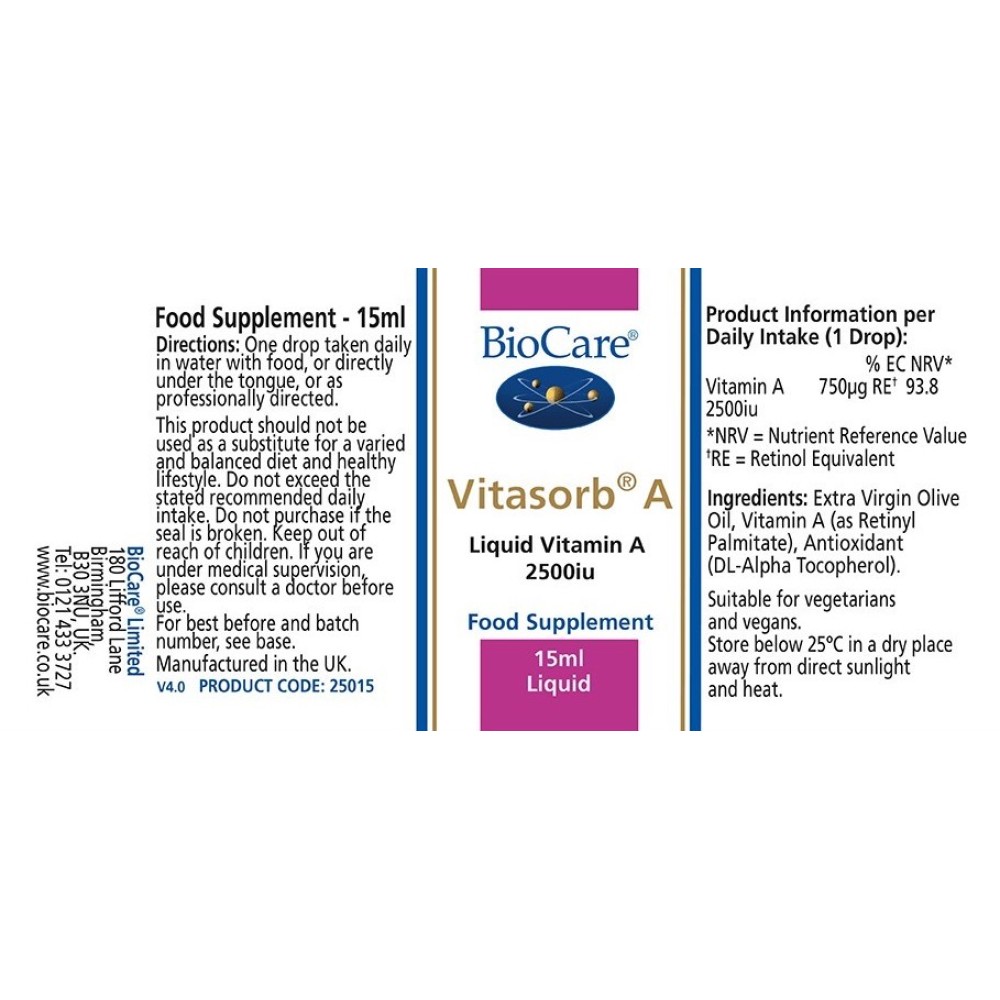 Течен витамин А 15 мл Топ Цена | BioCare