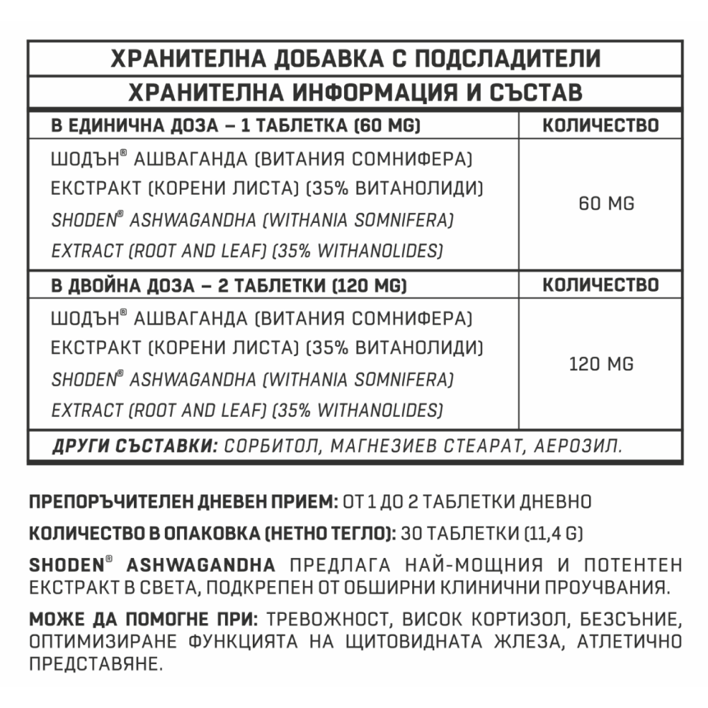 Shoden Ашваганда Таблетки Топ Цена | Different Pharm