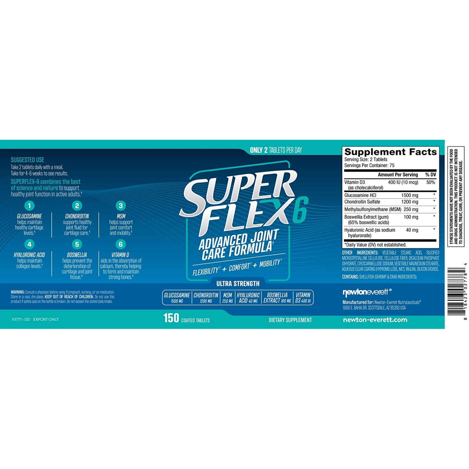 Супер флекс-6 (Superflex 6) 150 таблетки за стави Топ Цена