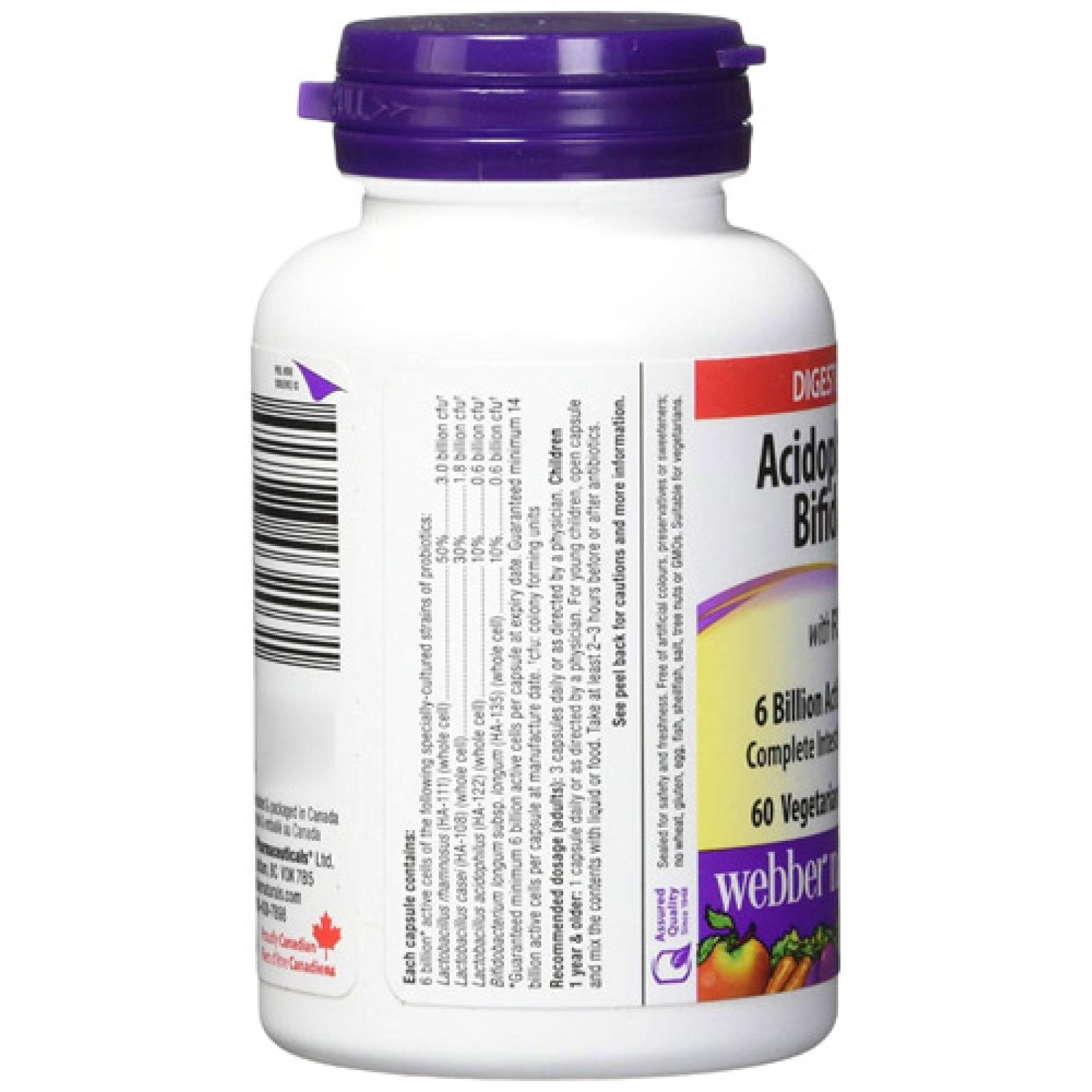 Acidophilus Bifidus (Ацидофилус) 60 капсули Цена | Webber Naturals